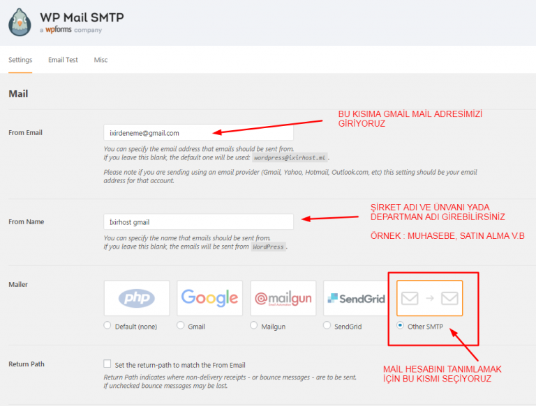 Wordpress Gmail SMTP Ayarları – Blog.İxirhost