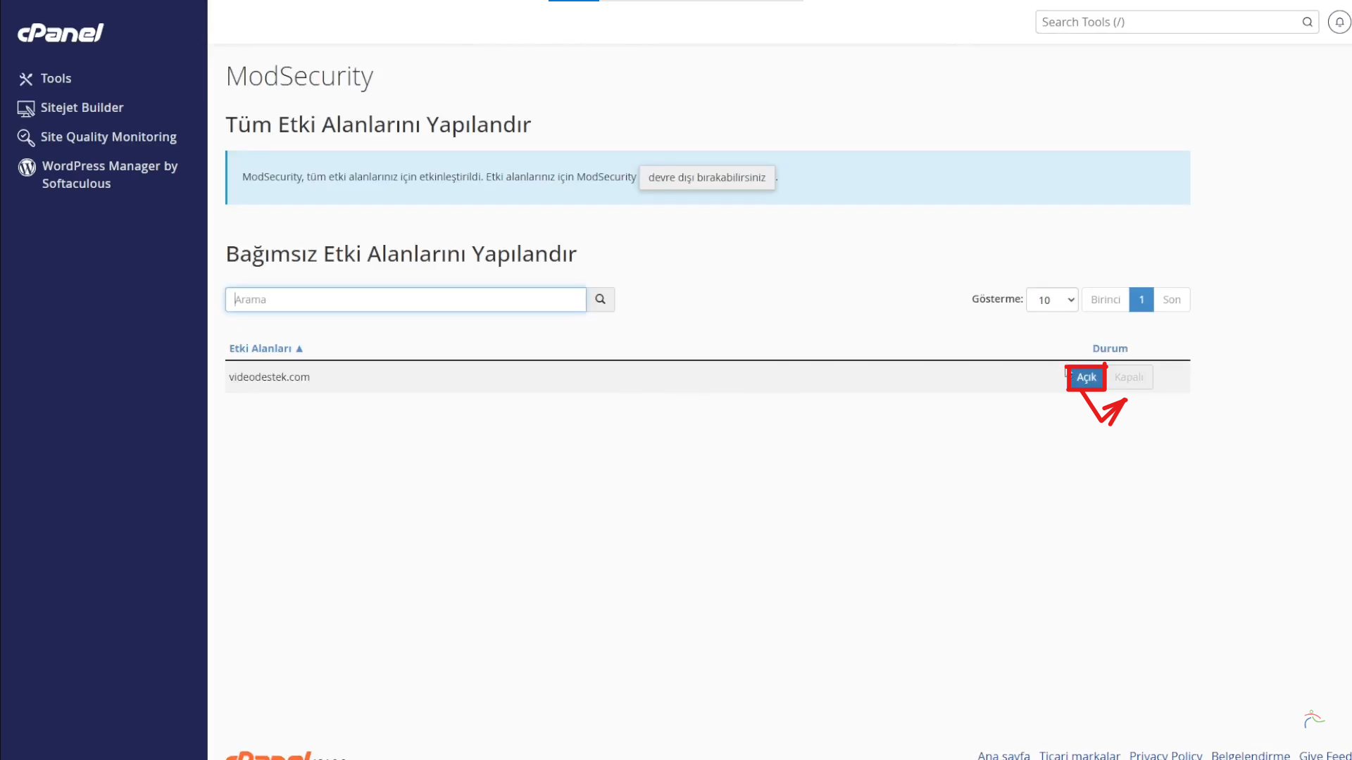 cPanel ModSecurity Nasıl Devre Dışı Bırakılır? – Blog.İxirhost